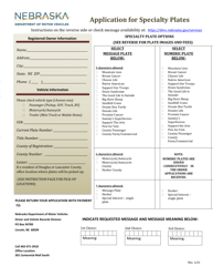 Nebraska Department of Motor Vehicles Forms PDF templates. download ...
