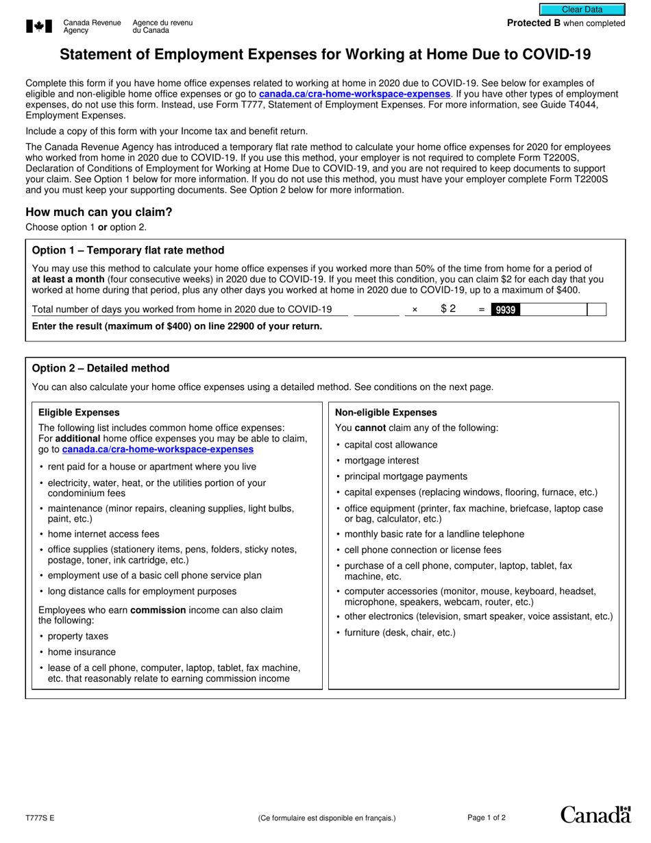 Form T777S - 2020 - Fill Out, Sign Online and Download Fillable PDF ...