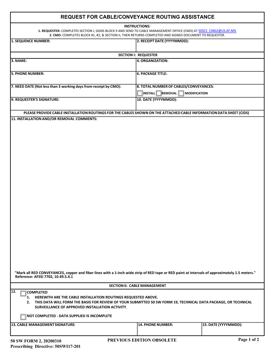 50 SW Form 2 - Fill Out, Sign Online and Download Fillable PDF ...