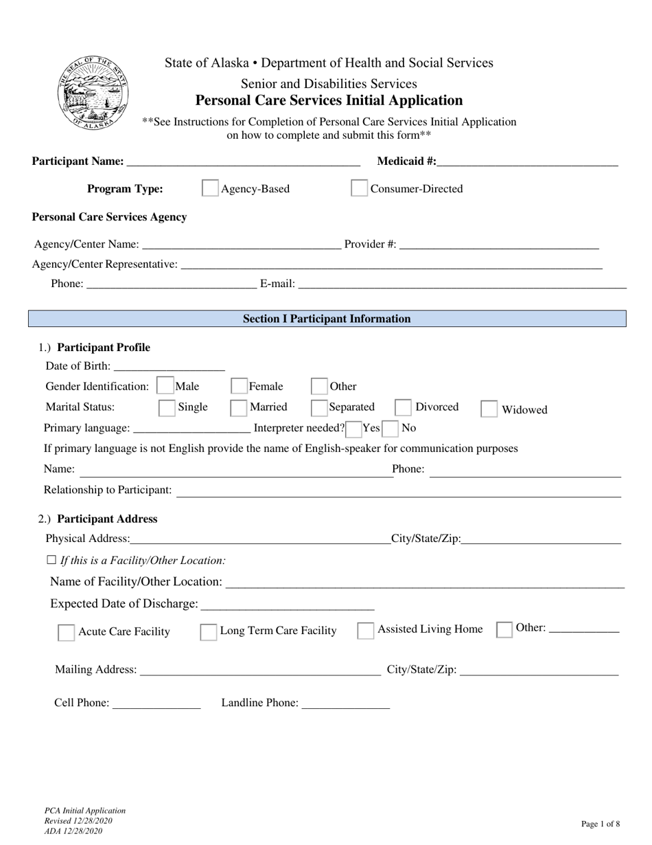 Form PCS-08 - Fill Out, Sign Online and Download Fillable PDF, Alaska ...