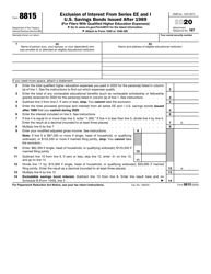 IRS Form 8815 Download Fillable PDF or Fill Online Exclusion of ...