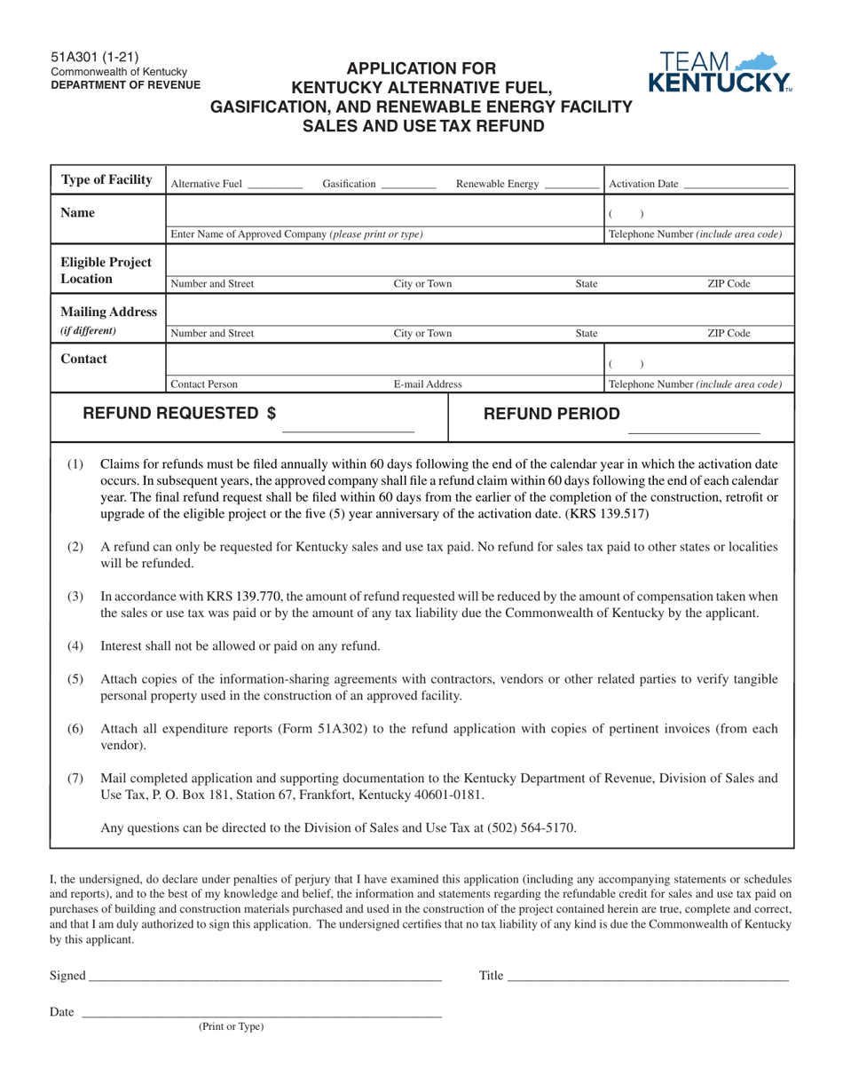 Form 51A301 Download Printable PDF or Fill Online Application for ...