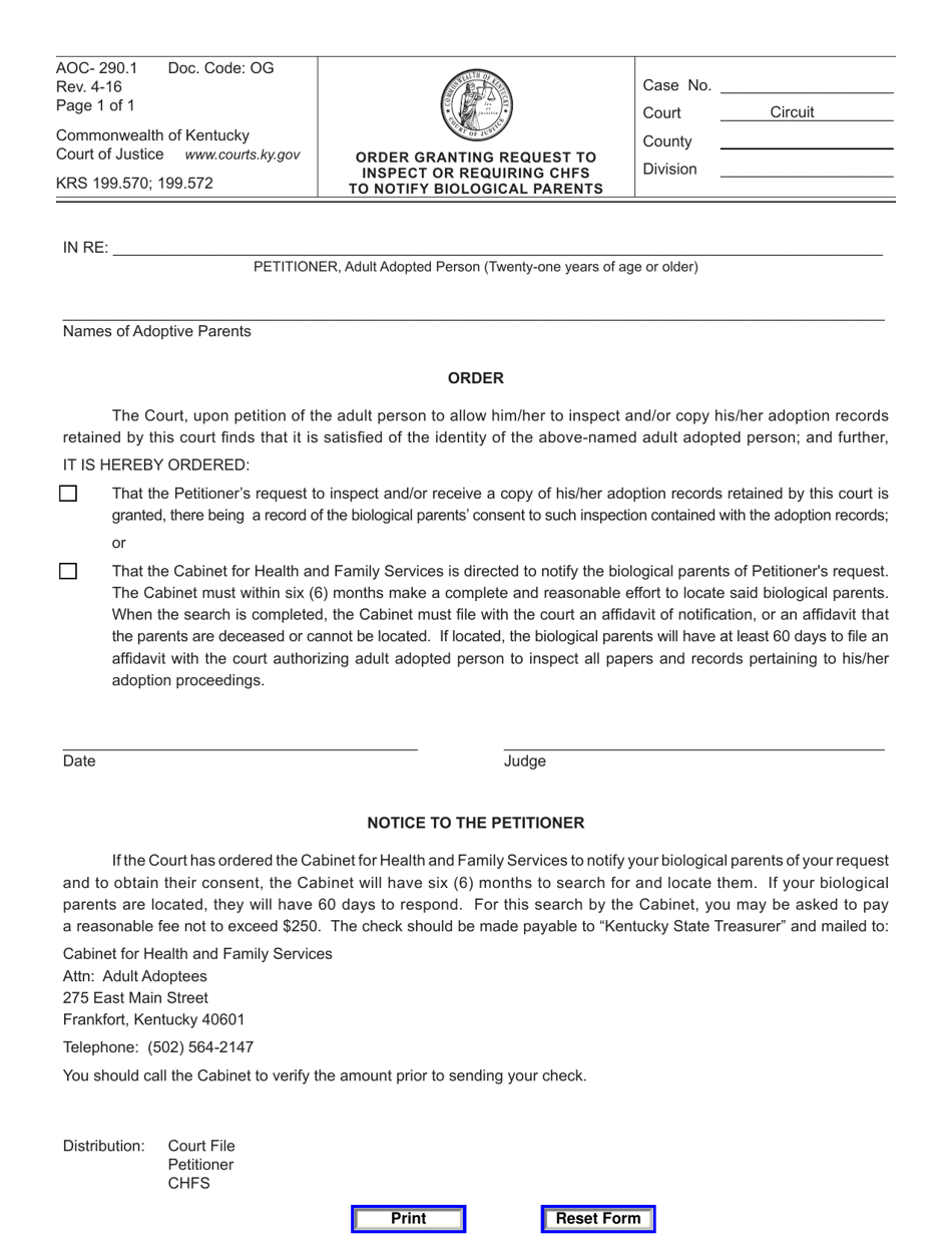 Form AOC-290.1 - Fill Out, Sign Online and Download Fillable PDF ...
