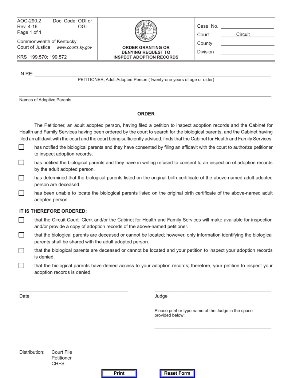 Form AOC-290.2 - Fill Out, Sign Online and Download Fillable PDF ...