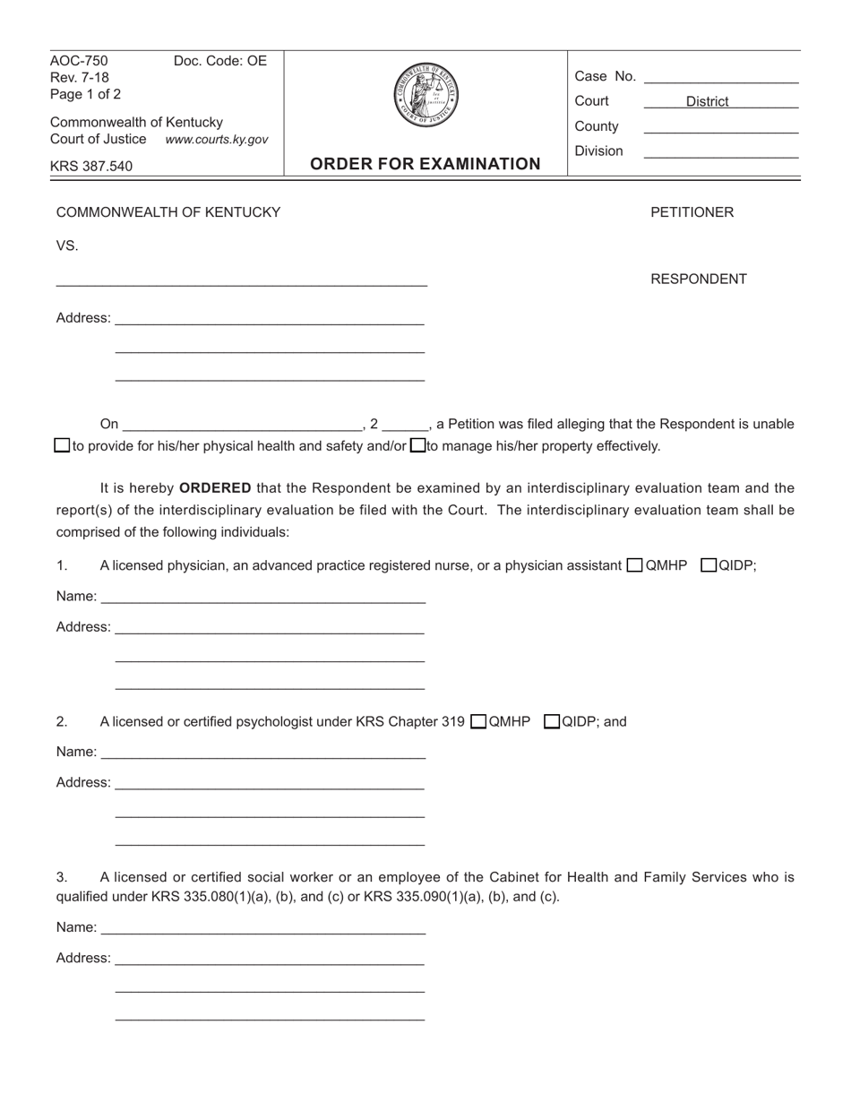 Form AOC-750 - Fill Out, Sign Online and Download Fillable PDF ...