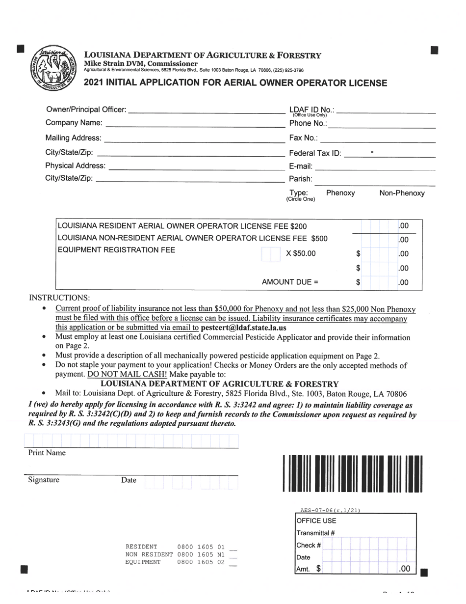 Form AES-07-06 - 2021 - Fill Out, Sign Online and Download Printable PDF, Louisiana | Templateroller