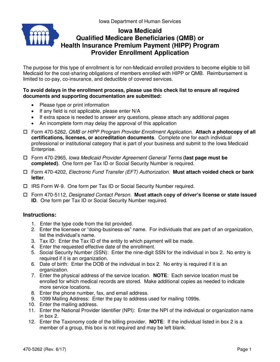 Form 470-5262 - Fill Out, Sign Online and Download Printable PDF, Iowa ...