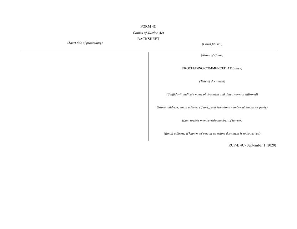 Form 4C - Fill Out, Sign Online and Download Printable PDF, Ontario ...
