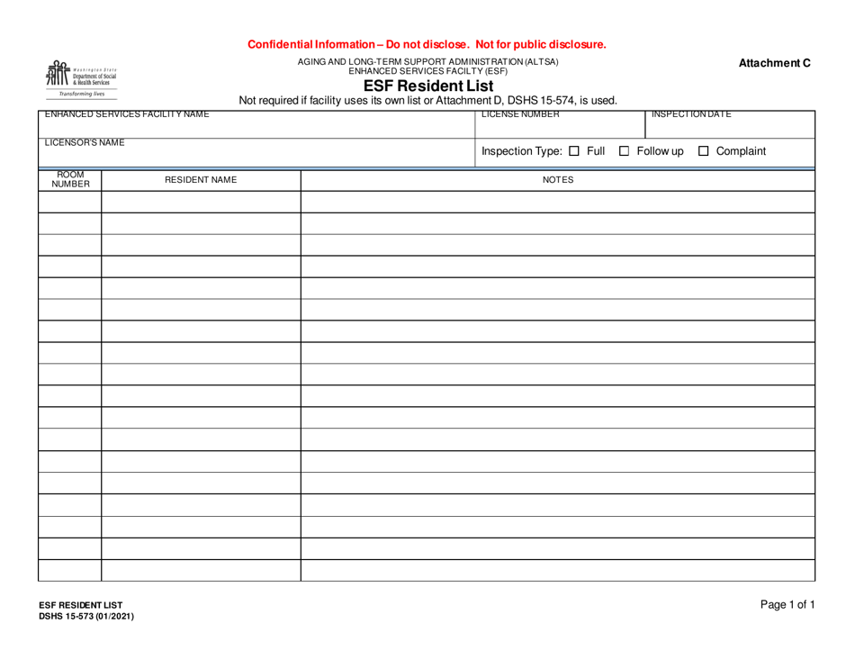 DSHS Form 15-573 Attachment C - Fill Out, Sign Online and Download ...