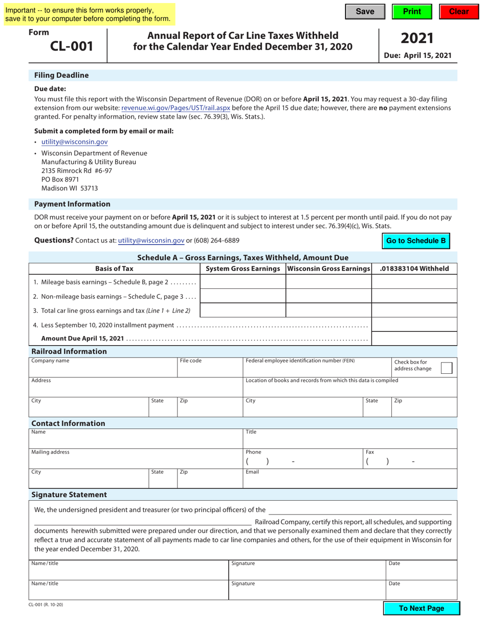 Form CL-001 - 2021 - Fill Out, Sign Online and Download Fillable PDF ...