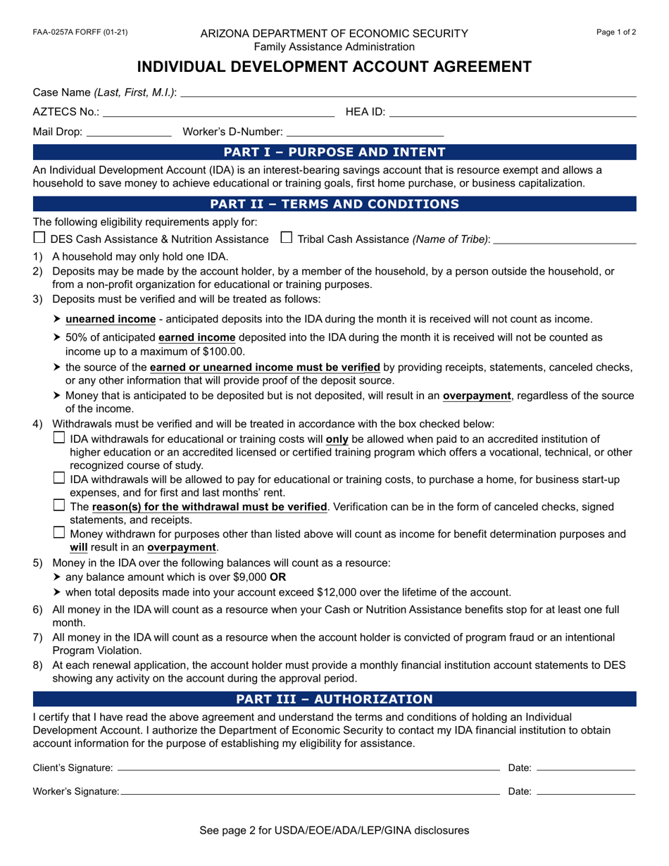 Form FAA-0257A Download Fillable PDF or Fill Online Individual ...