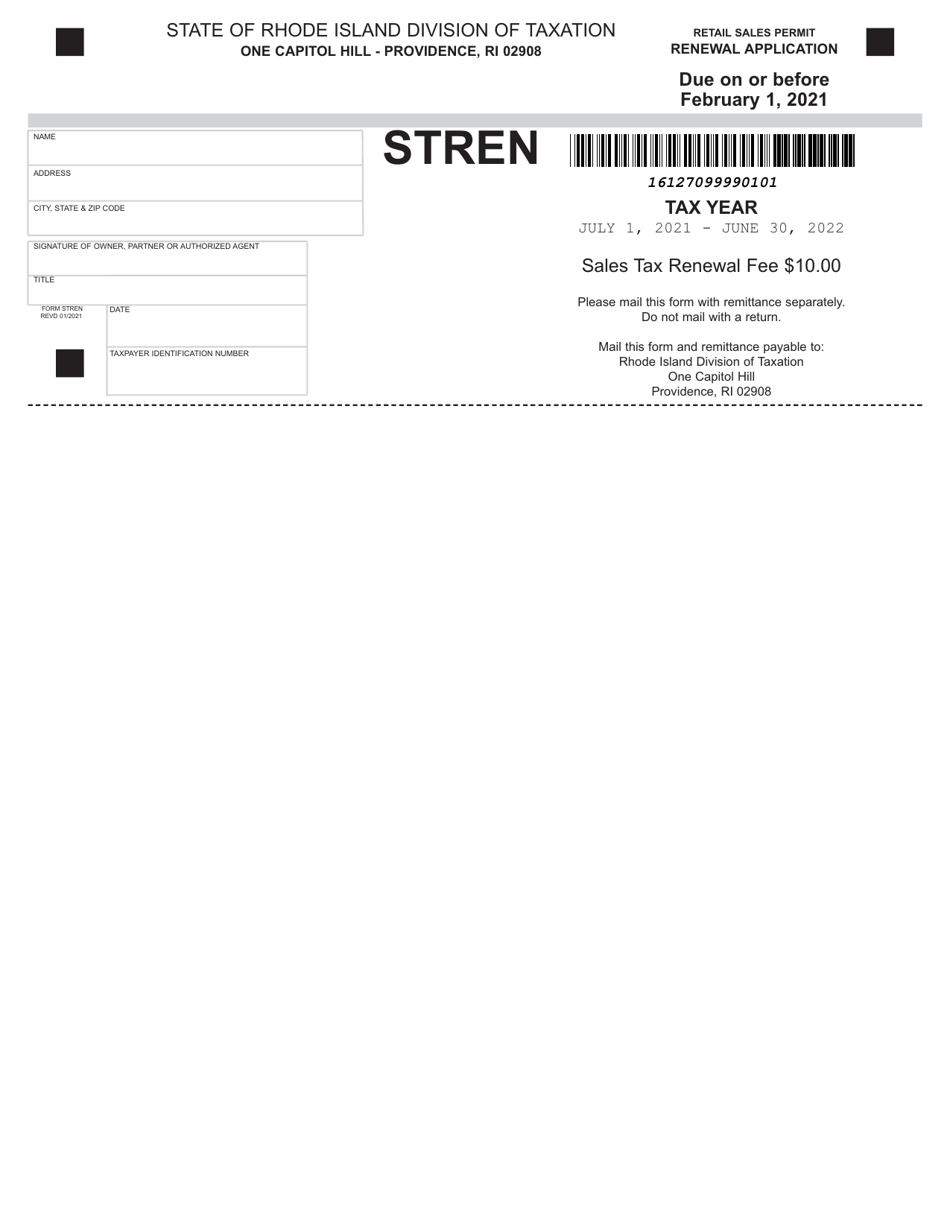 2022 Rhode Island Retail Sales Permit Renewal(application - Fill Out ...