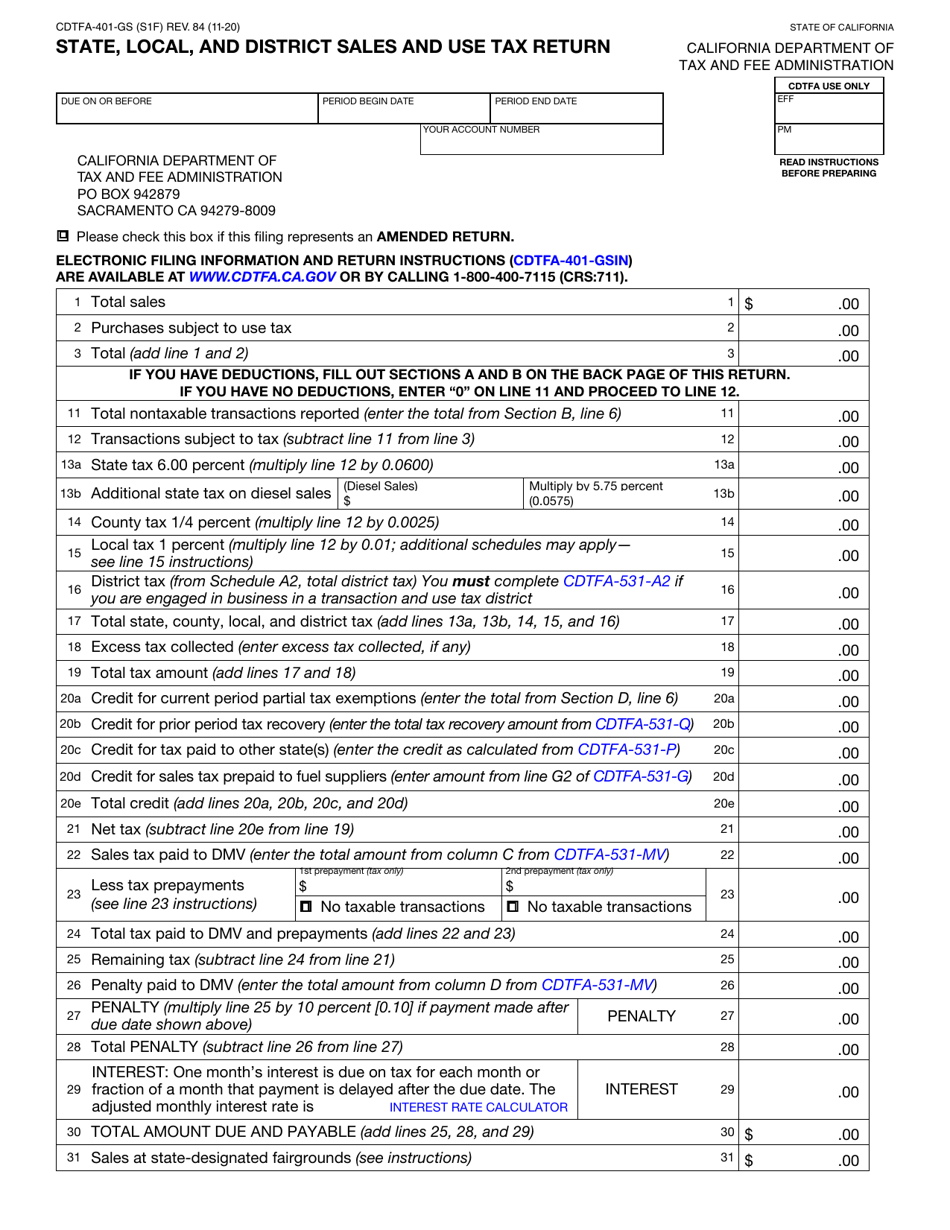 Cdtfa 401 Fillable Form - Printable Forms Free Online
