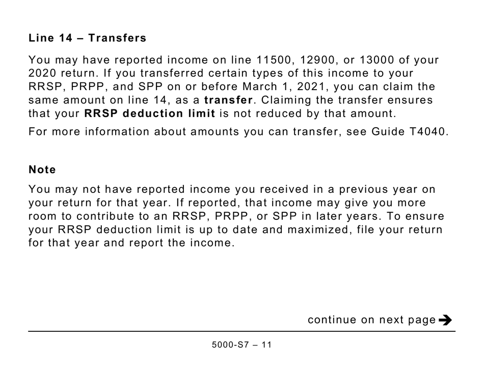 Form 5000-S7 Schedule 7 - 2020 - Fill Out, Sign Online and Download Printable PDF, Canada ...