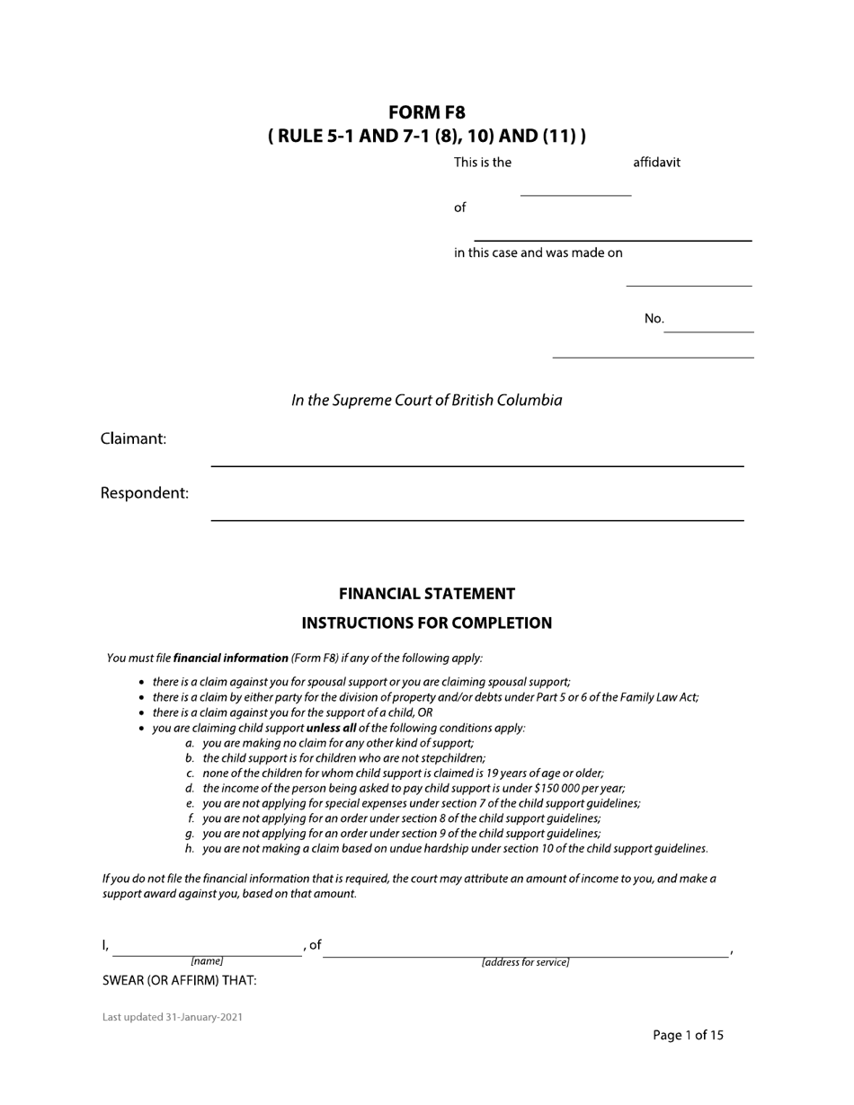 Form F8 Fillable - Printable Forms Free Online