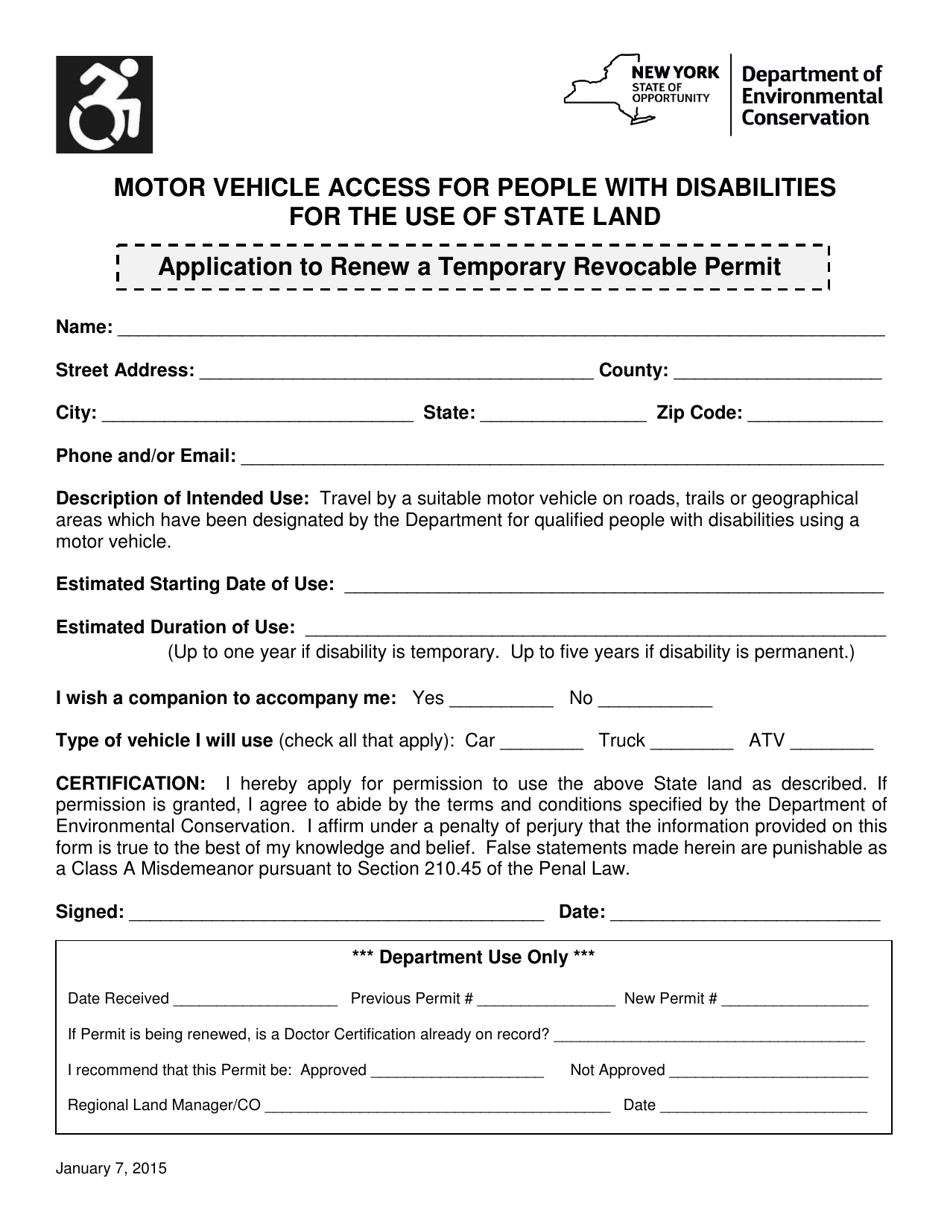 New York Motor Vehicle Access for People With Disabilities for the Use ...