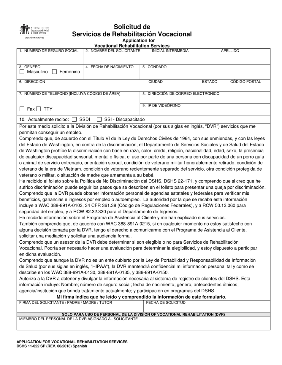 DSHS Formulario 11-022 - Fill Out, Sign Online and Download Printable ...