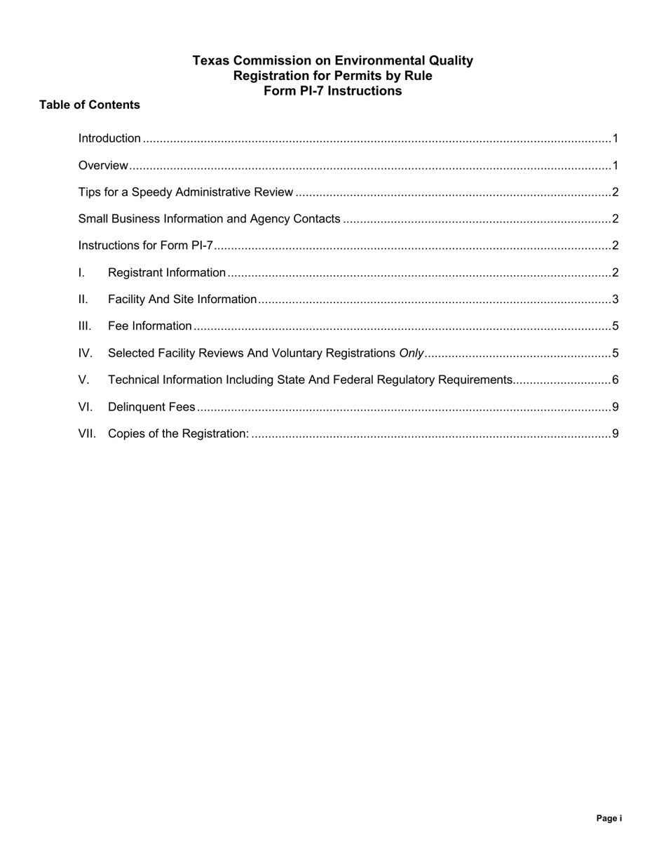 Form TCEQ-10228 (PI-7) - Fill Out, Sign Online and Download Fillable ...