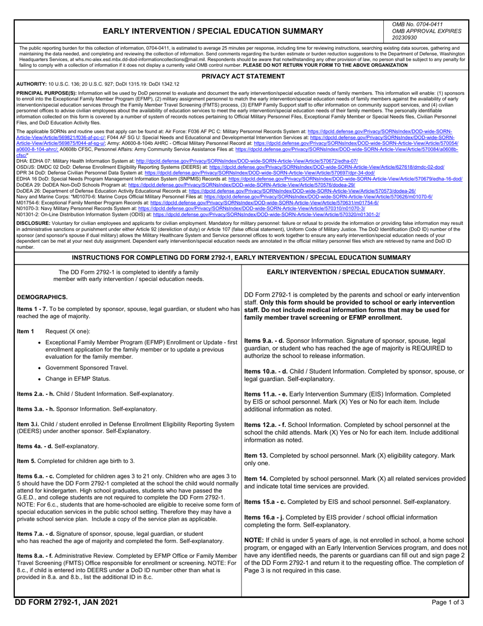 DD Form 2792-1 Download Fillable PDF or Fill Online Early Intervention ...