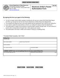 Form DWR55-76 Download Fillable PDF or Fill Online Electronic Driller's Packet Authorization ...