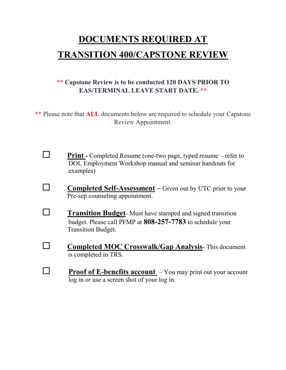 Hawaii Capstone Checklist - Fill Out, Sign Online and Download PDF ...