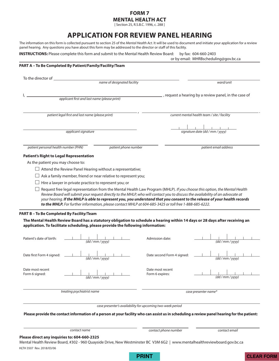 Form HLTH3507 (7) - Fill Out, Sign Online and Download Fillable PDF ...