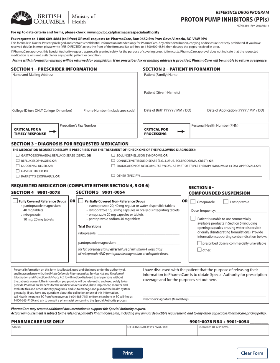 Form HLTH5350 - Fill Out, Sign Online and Download Fillable PDF ...