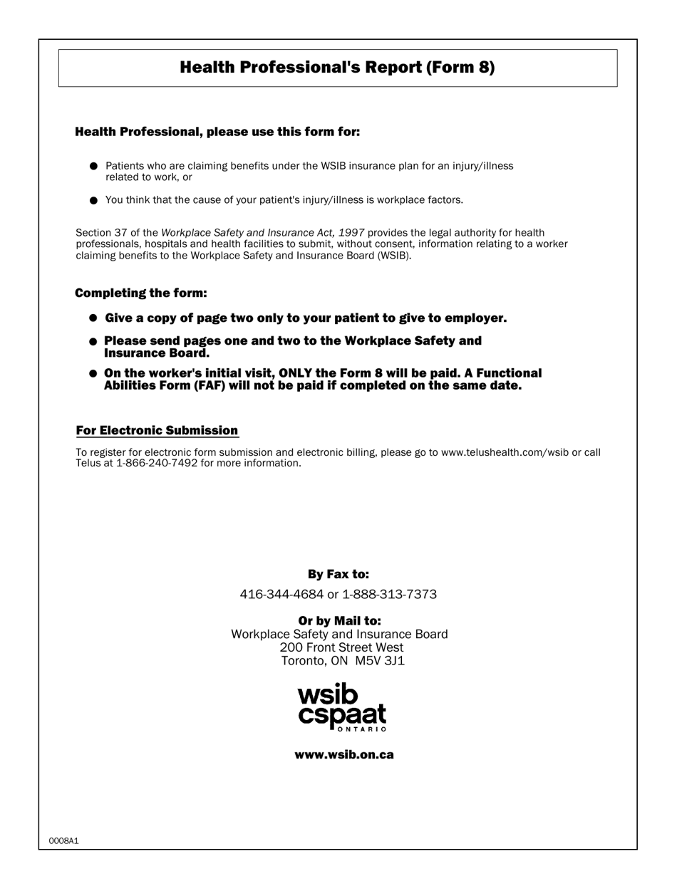 Form 8 (0008A) - Fill Out, Sign Online and Download Fillable PDF ...