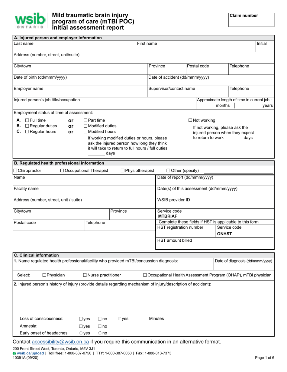 Form 10391A - Fill Out, Sign Online and Download Fillable PDF, Ontario ...