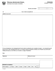 Ontario Canada Declaration (French) - Fill Out, Sign Online and ...