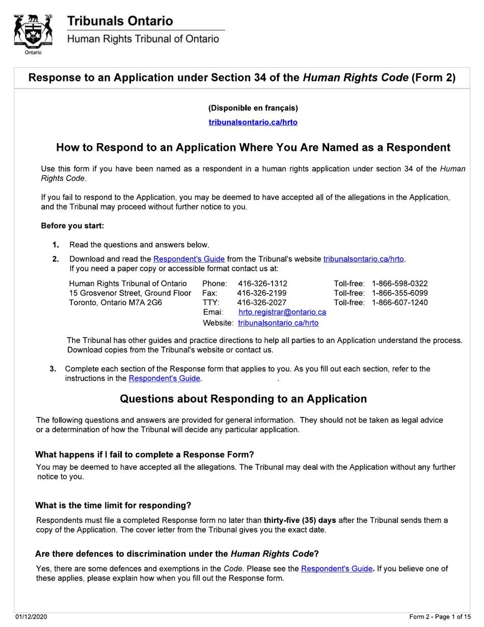 Form 2 - Fill Out, Sign Online and Download Fillable PDF, Ontario ...