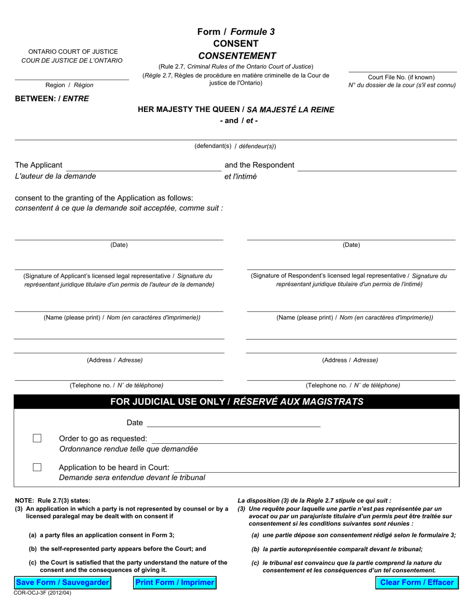 Form COR-OCJ-3 (3) - Fill Out, Sign Online and Download Fillable PDF ...