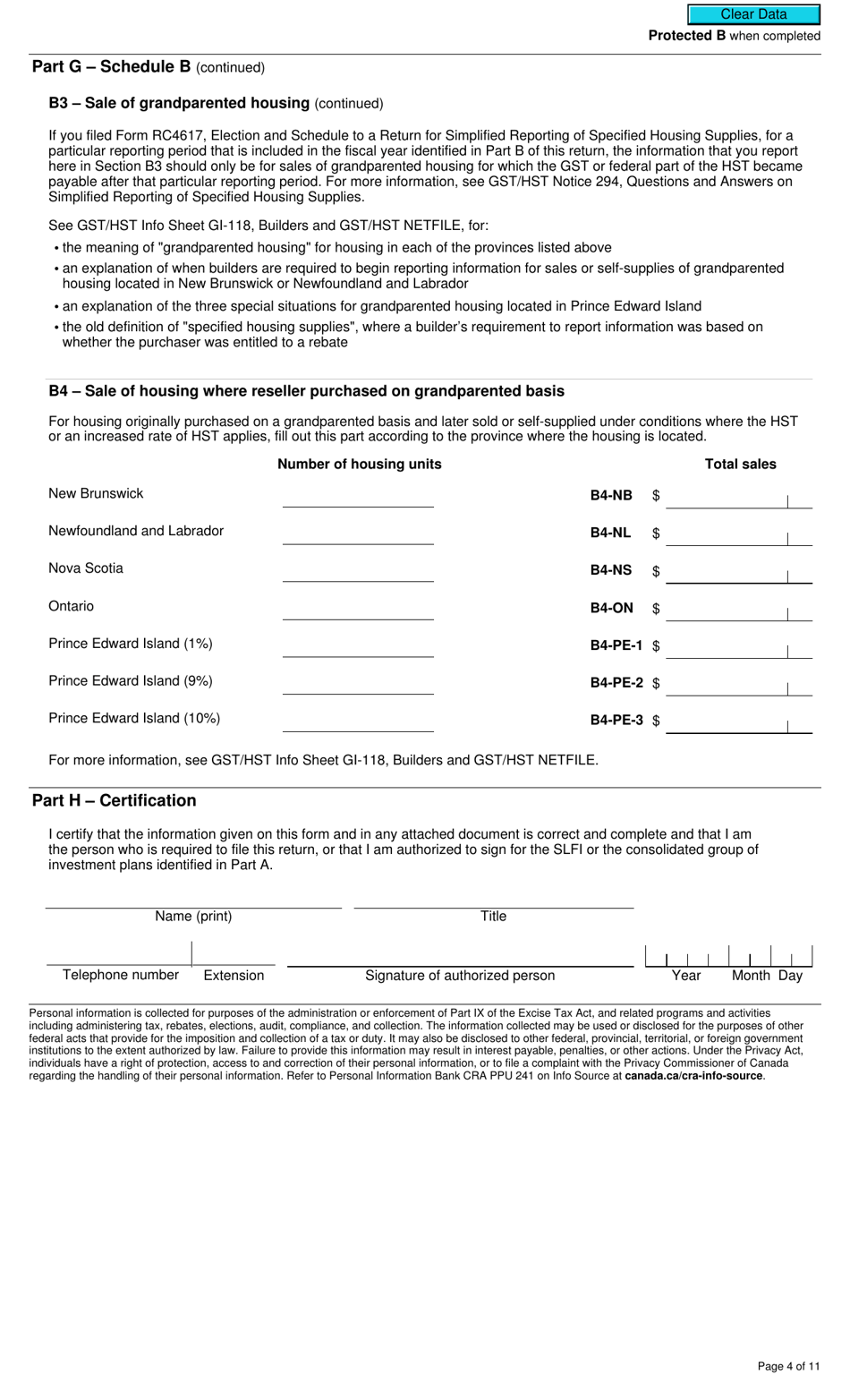 Form GST494 Download Fillable PDF or Fill Online Gst/Hst Final Return ...