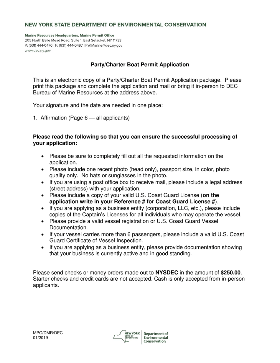 2021 New York Party/Charter Boat Permit Application Download Fillable ...