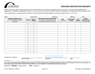 Form DOC01-089 Download Printable PDF or Fill Online Records ...