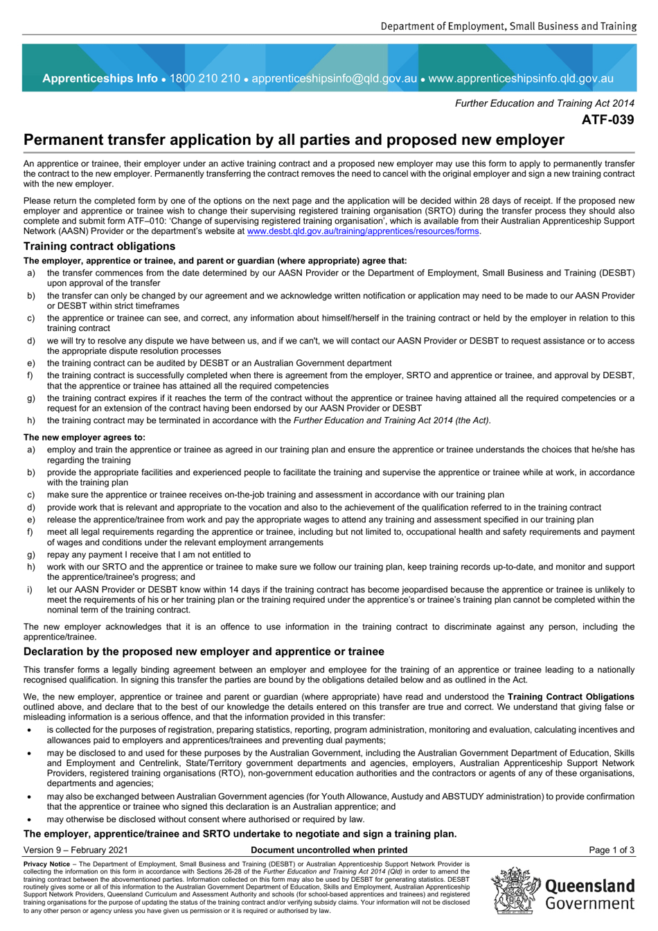 Form ATF-039 Download Fillable PDF or Fill Online Permanent Transfer ...