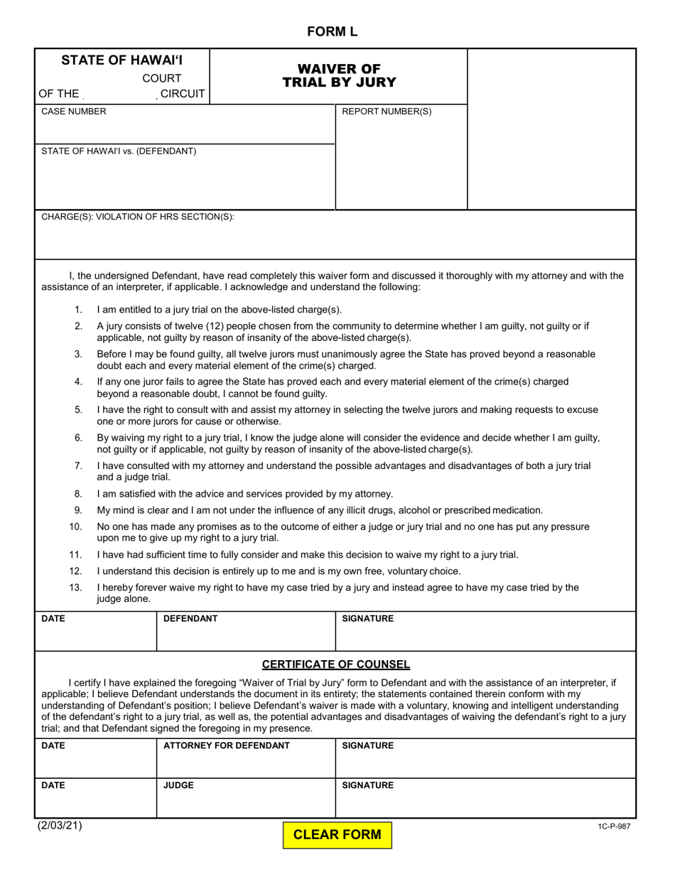 Form L (1C-P-987) - Fill Out, Sign Online and Download Fillable PDF ...