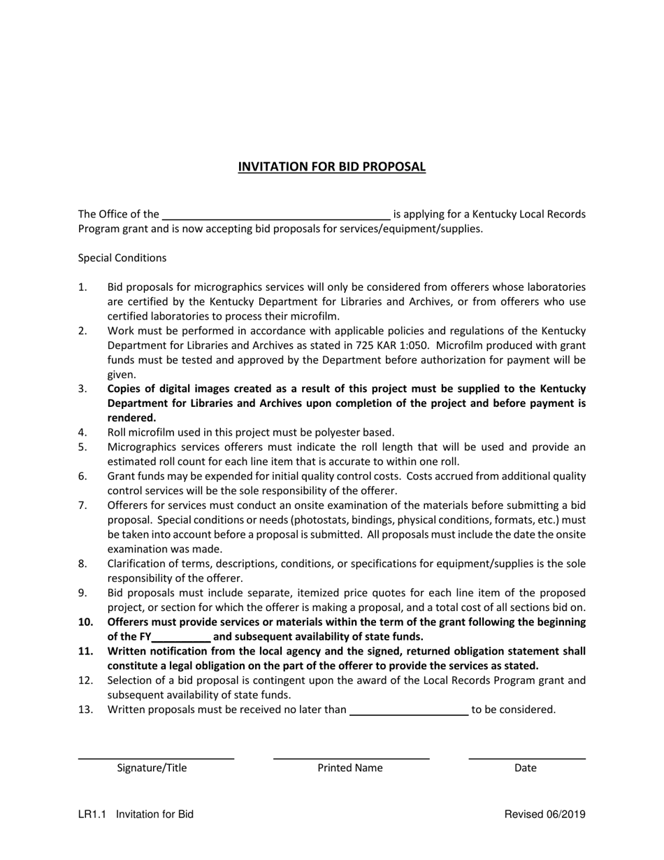 Form LR1.1 - Fill Out, Sign Online and Download Fillable PDF, Kentucky ...