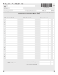 Form ME UC-1 Schedule 2 Download Fillable PDF or Fill Online ...