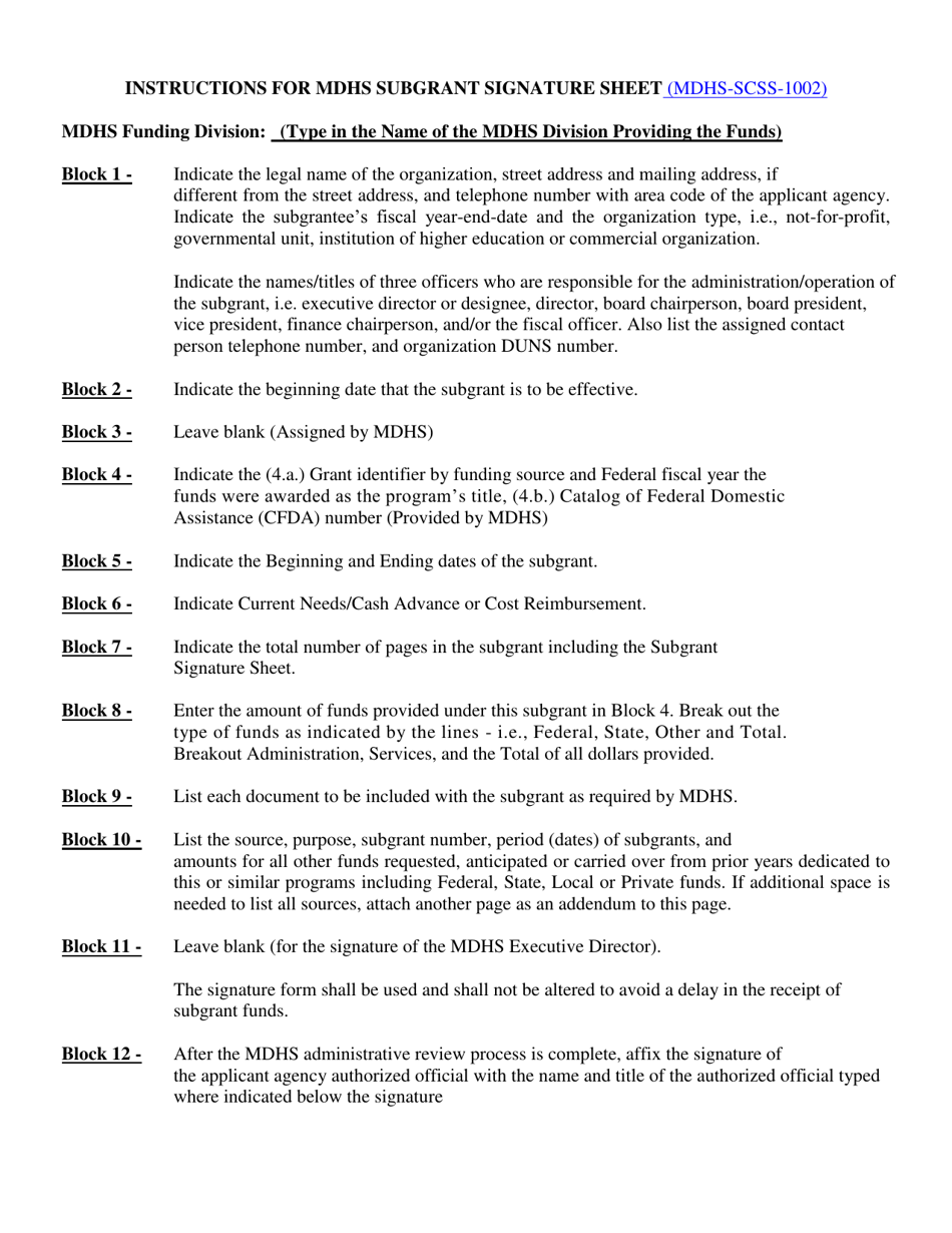 Form MDHS-SCSS-1002 - Fill Out, Sign Online and Download Fillable PDF ...