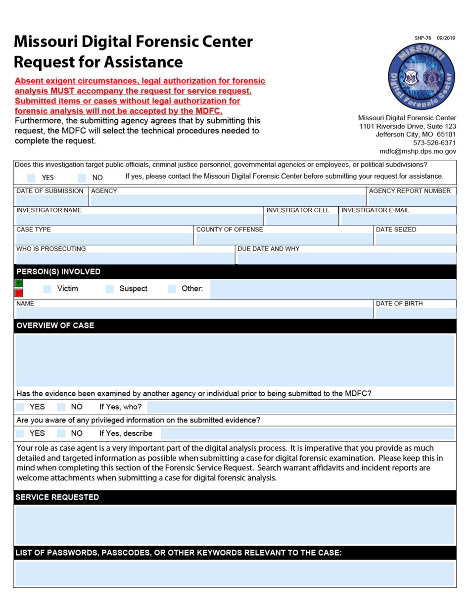 Form SHP-76 - Fill Out, Sign Online and Download Fillable PDF, Missouri ...