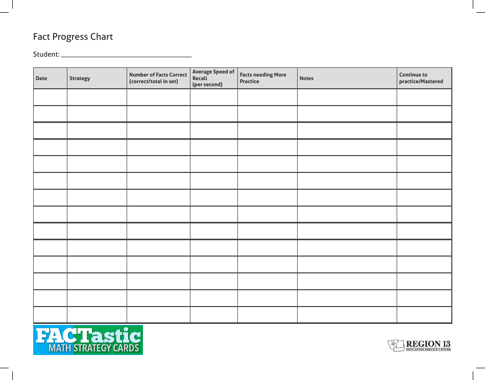 Texas Fact Progress Report Template - Education Service Center Region ...