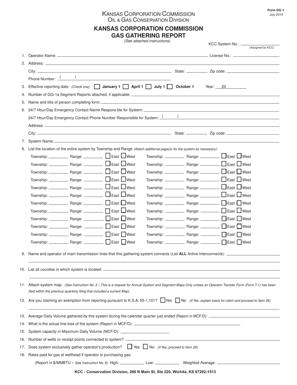 Form GG-1 - Fill Out, Sign Online and Download Fillable PDF, Kansas | Templateroller