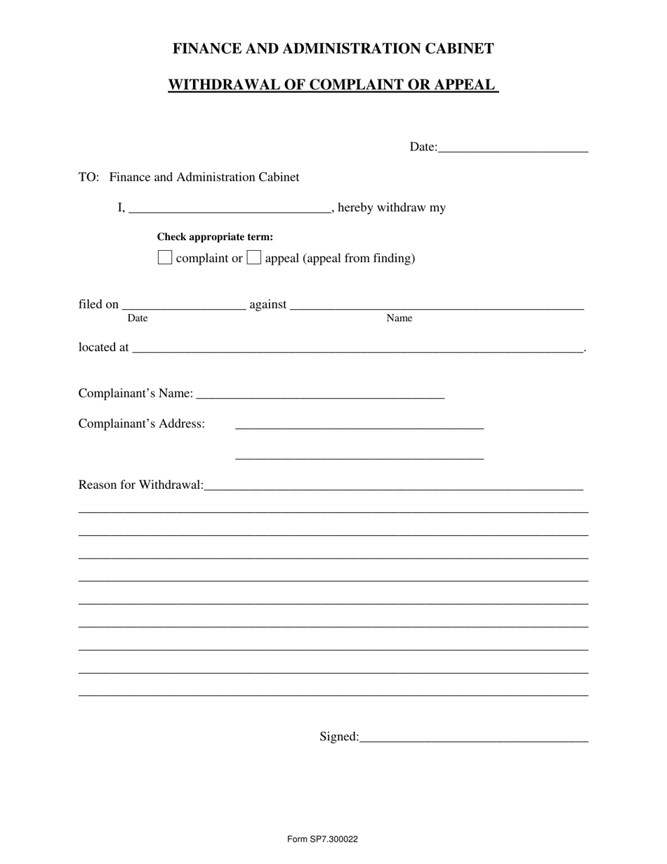 Form SP7.300022 - Fill Out, Sign Online and Download Printable PDF ...