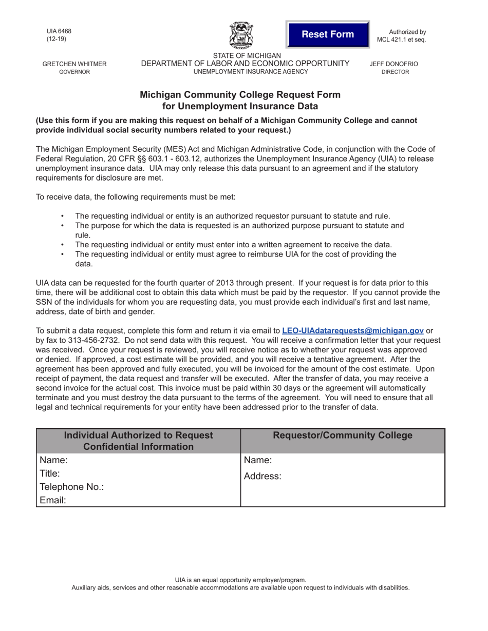 Form UIA6468 - Fill Out, Sign Online and Download Fillable PDF ...