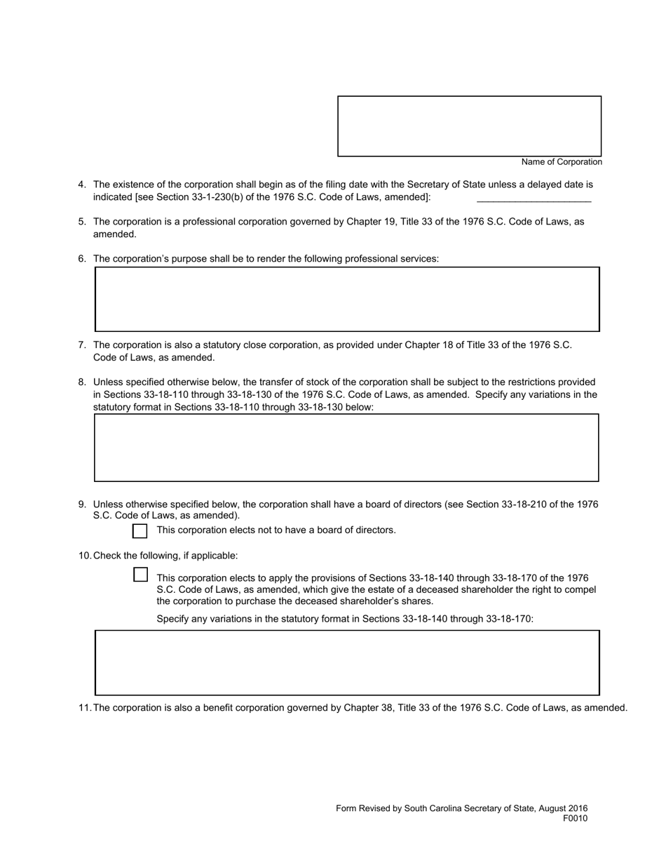 Form 0010 - Fill Out, Sign Online and Download Printable PDF, South ...