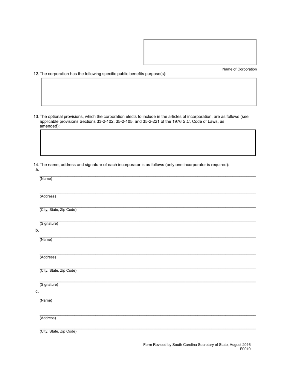 Form 0010 - Fill Out, Sign Online and Download Printable PDF, South ...