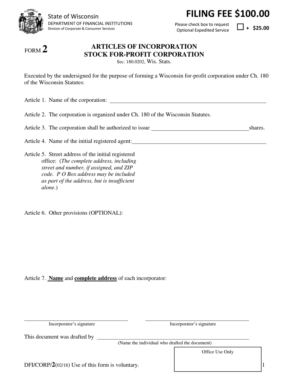Form DFI CORP 2 Download Fillable PDF Or Fill Online Articles Of form-dfi-corp-2-download-fillable-pdf-or-fill-online-articles-of