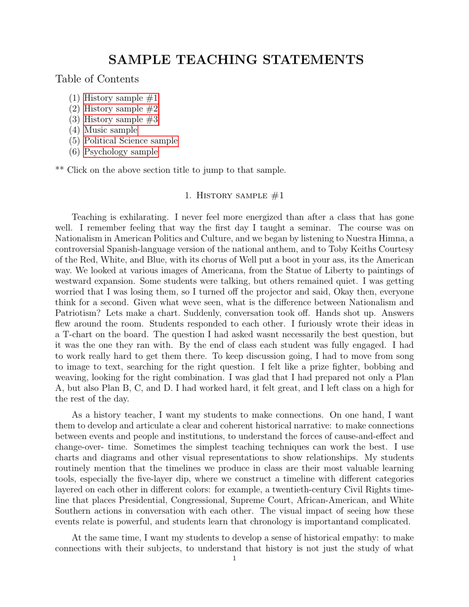 Sample Teaching Statements Download Printable PDF Templateroller