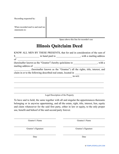 Illinois Quitclaim Deed Form Fill Out Sign Online And Download PDF 